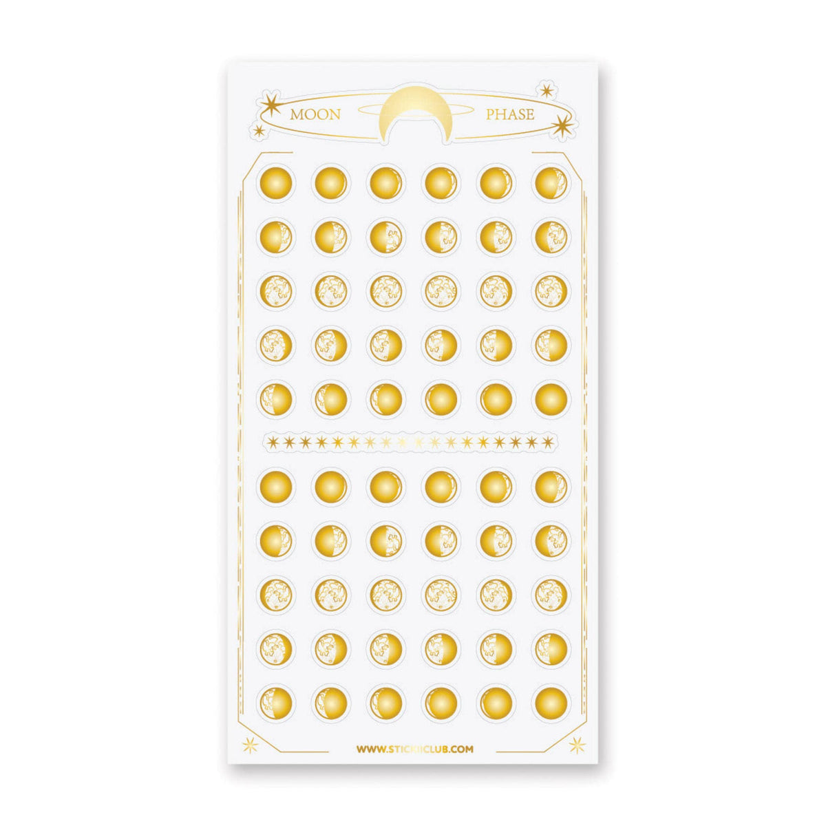 Golden Moon Phases Sticker Sheet — WashiGang
