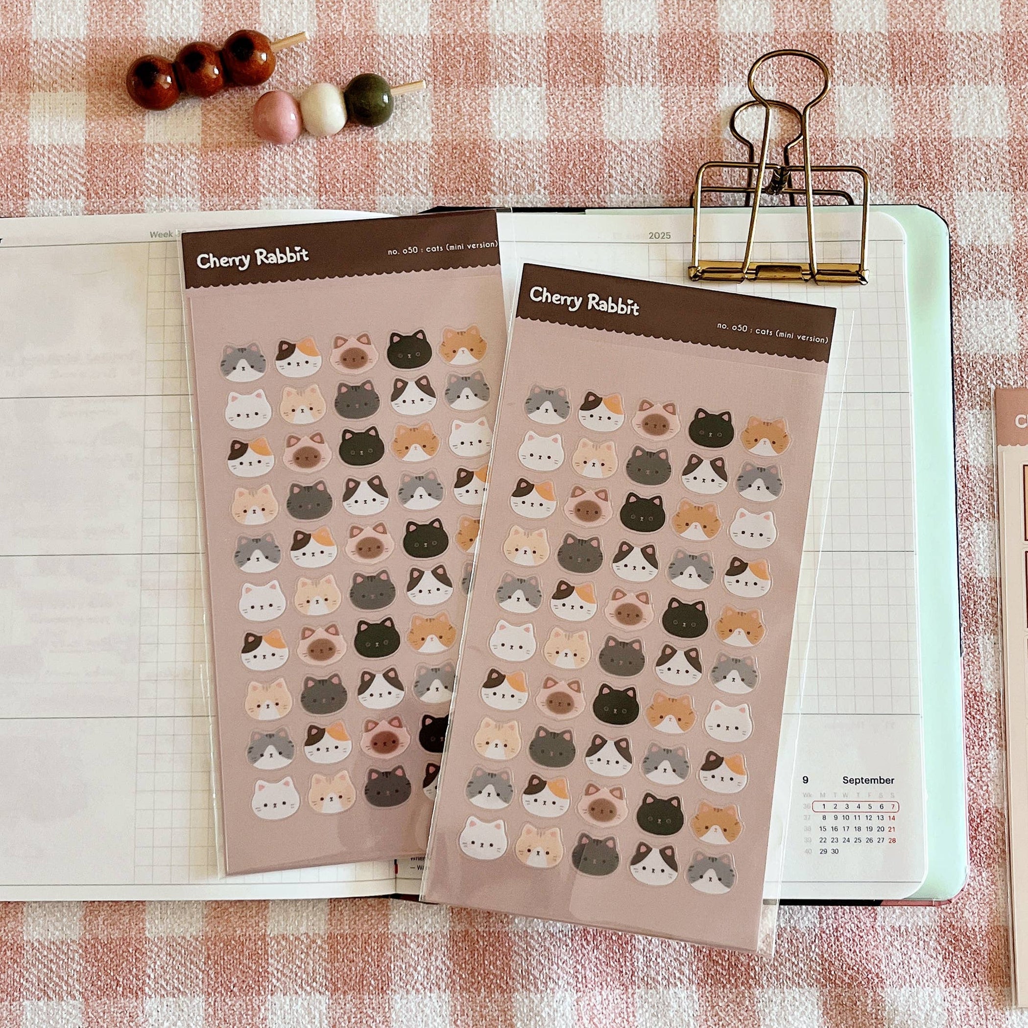 Cat Heads Clear Sticker Sheet — WashiGang