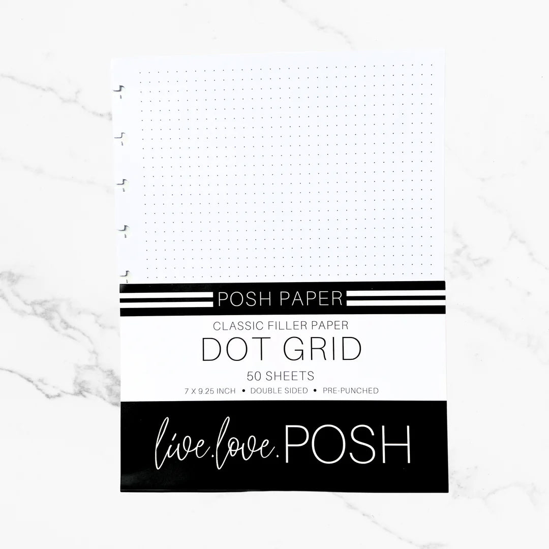 Posh Paper CLASSIC Filler Paper - Dot Grid - 50 Sheets | WashiGang ...