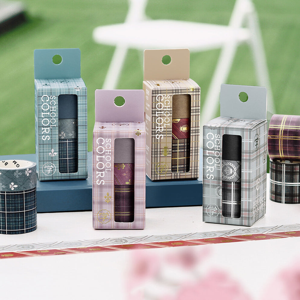 BGM 'School Colours' Washi Tape Set - Mauve Pink — WashiGang