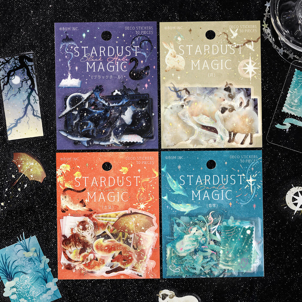 BGM 'Stardust Magic' Clear Deco Stickers - Saturn — WashiGang