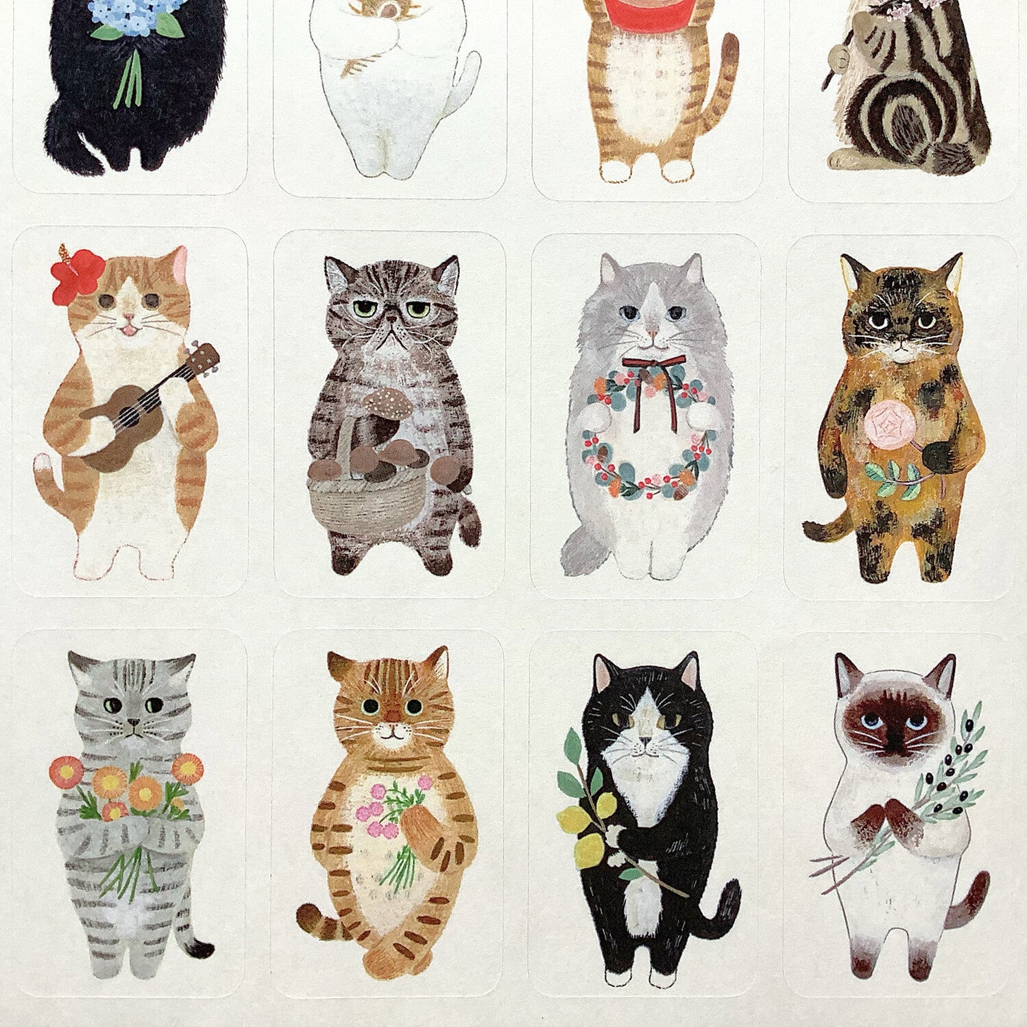 Sticker Sheet - Cats in a Picture Book #1 — WashiGang
