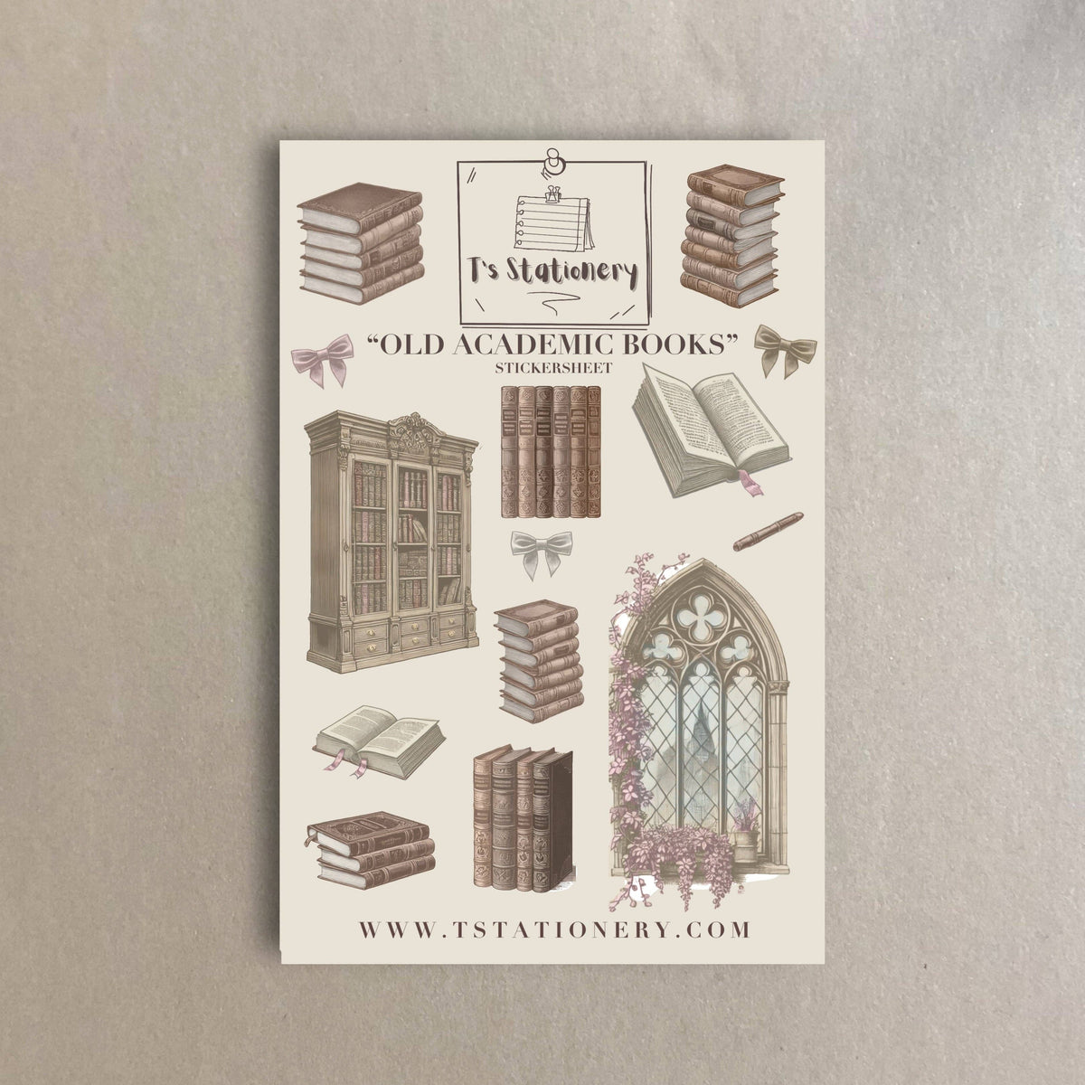 Old Academic Books Sticker Sheet — WashiGang