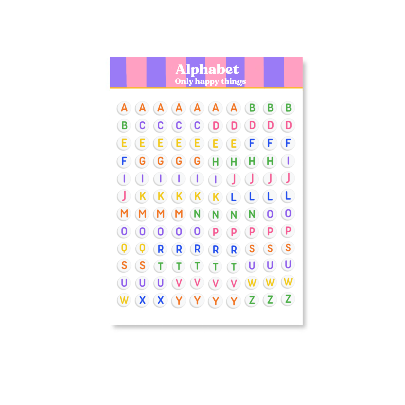 Alphabet A6 Sticker Sheet — WashiGang