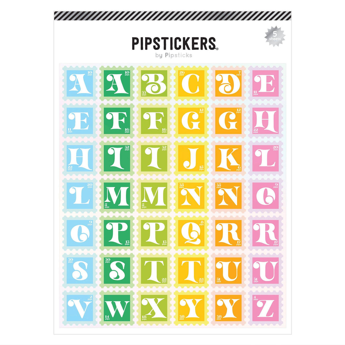 Stamp It Out Big Alphabet Stickers (5 Sheets) — WashiGang
