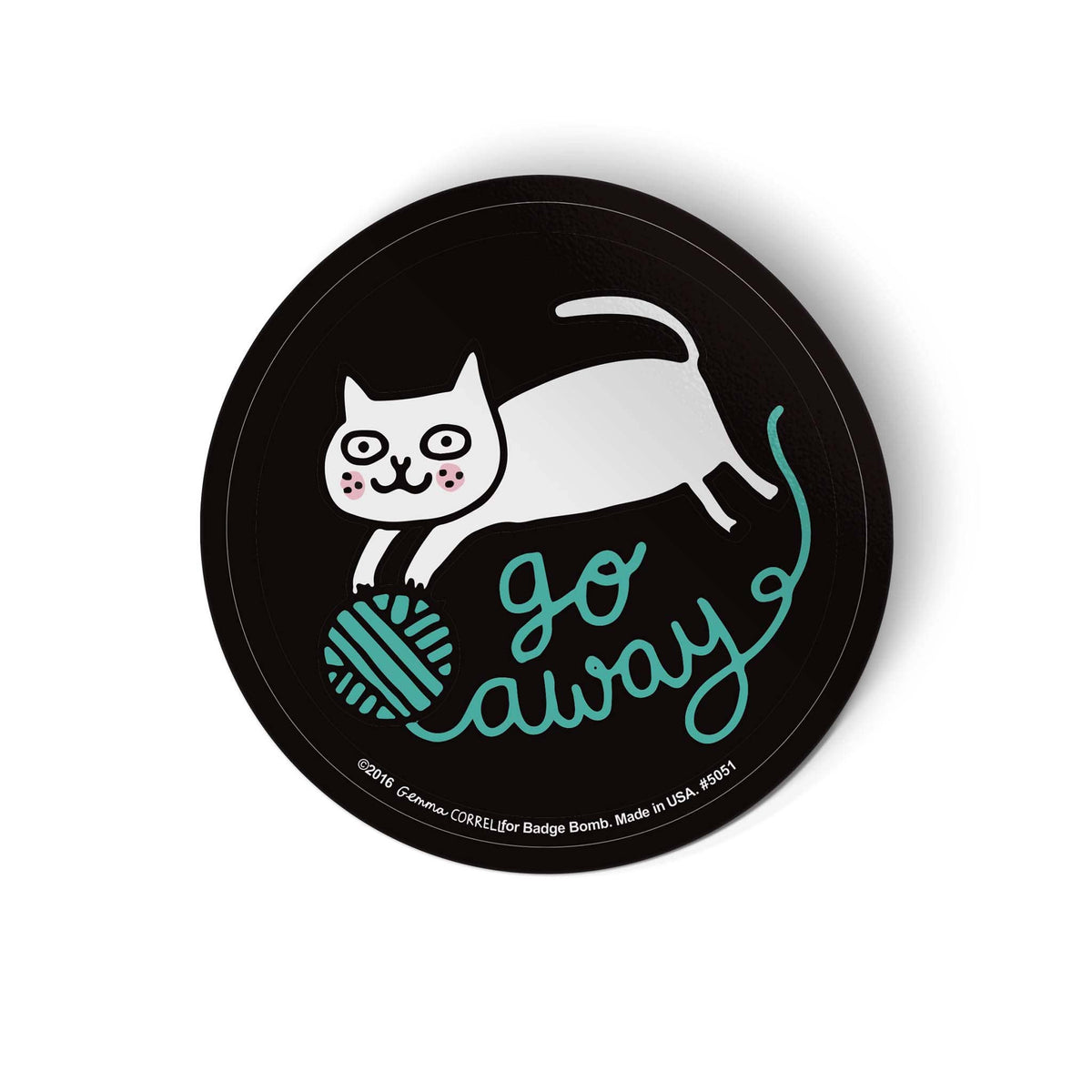 Gemma Correll - Go Away Cat Vinyl Sticker — WashiGang