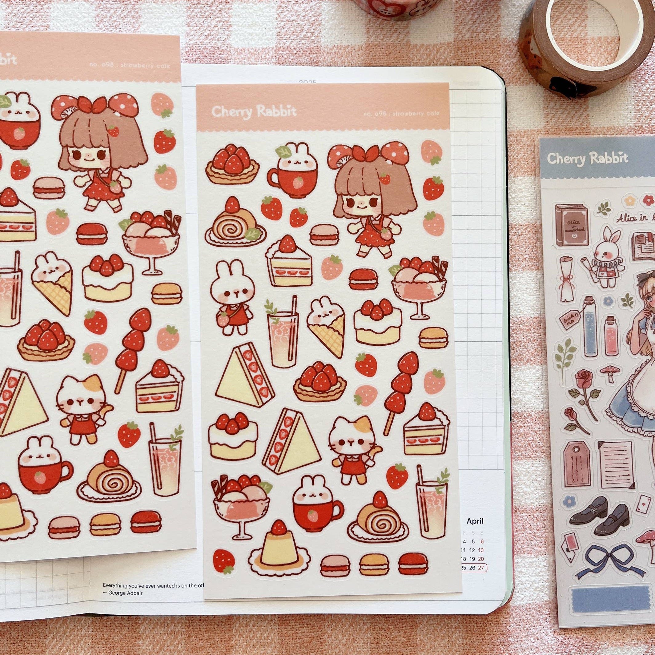 Strawberry Cafe Washi Sticker Sheet — WashiGang