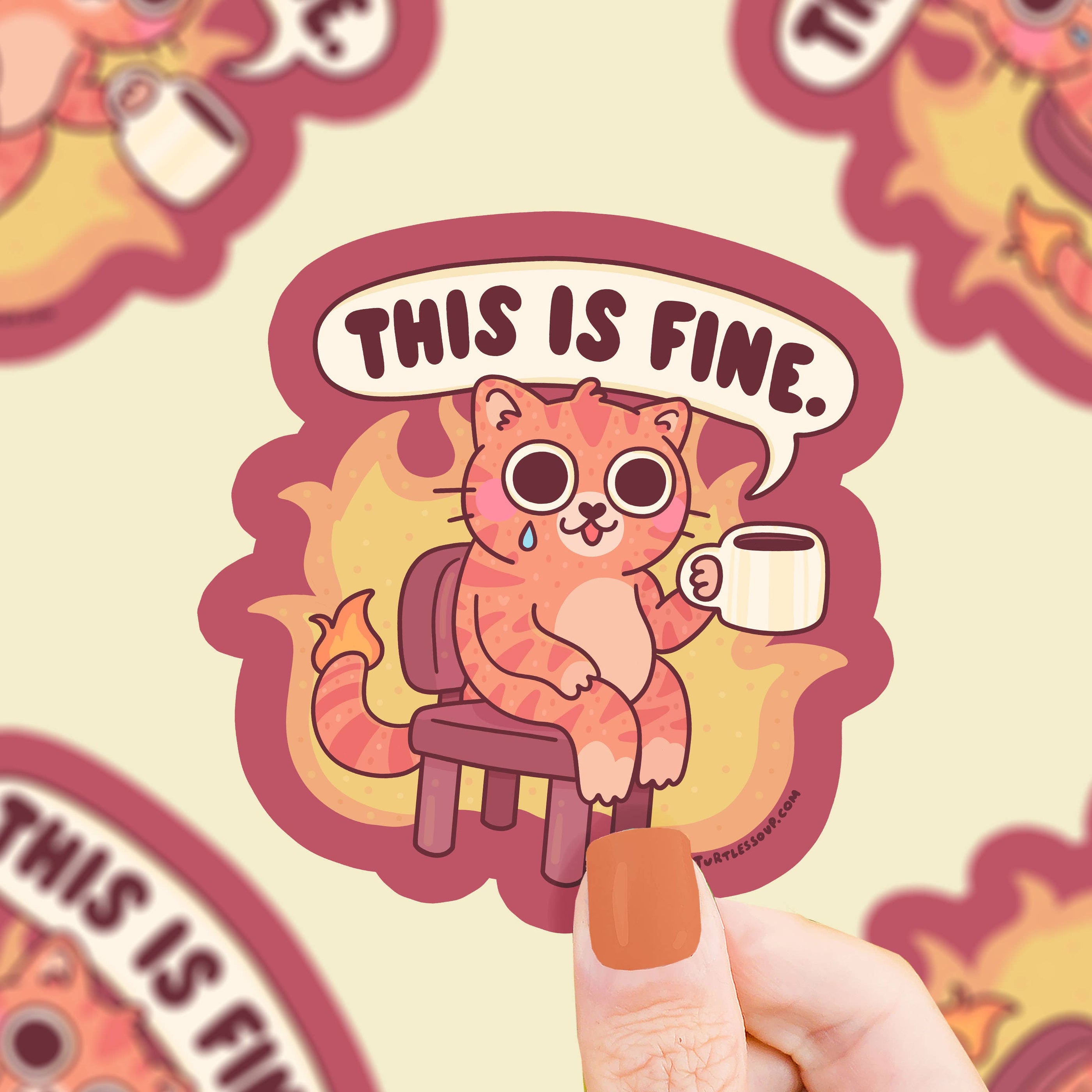 This Is Fine Vinyl Sticker — WashiGang