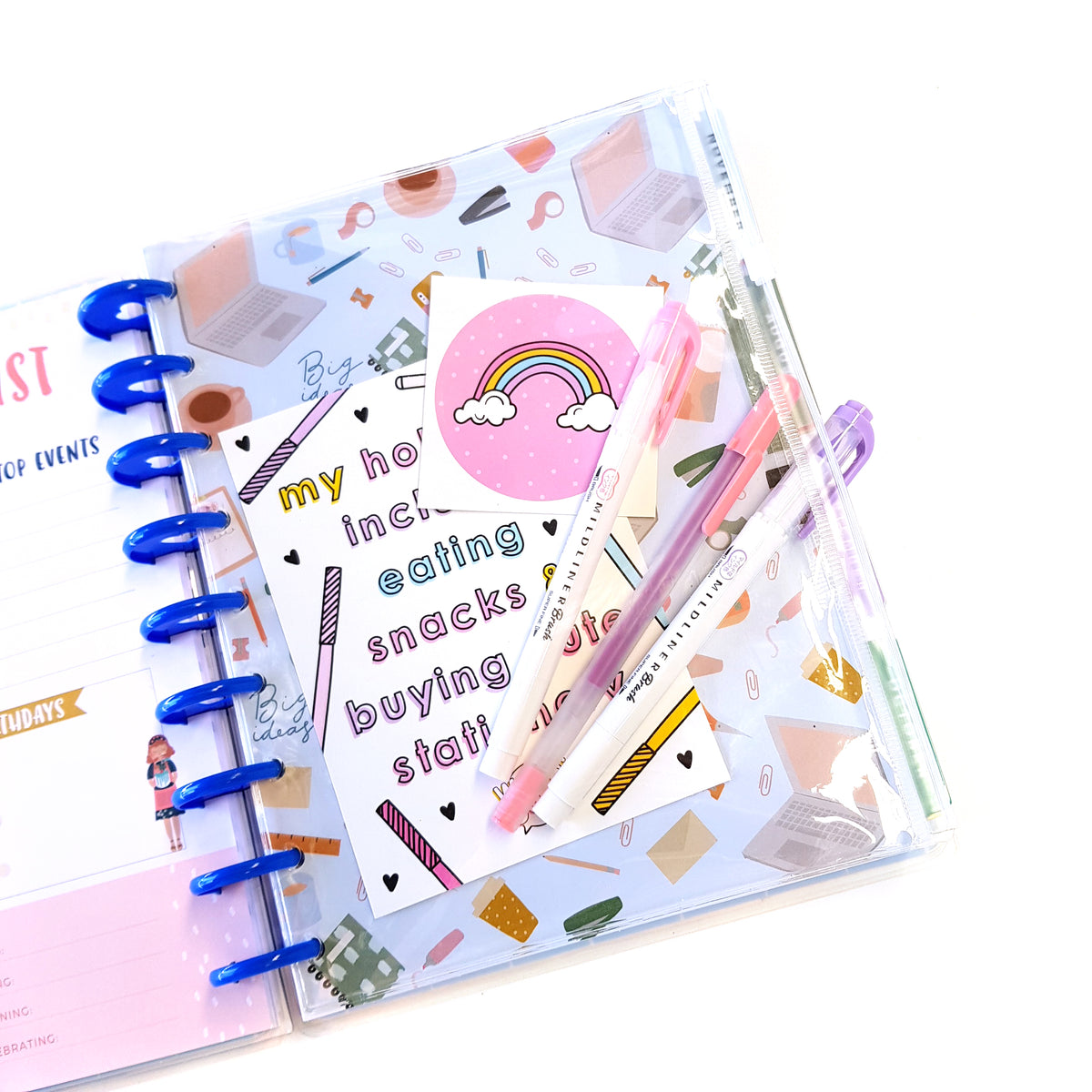 Disc Planner Clear Zip Lock Pocket | WashiGang Australia